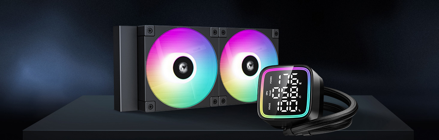 DeepCool LD240 Liquid Cooler 240mm 5th Gen Pump 3400 RPM AIO Real-time CPU Status Screen Anti ...